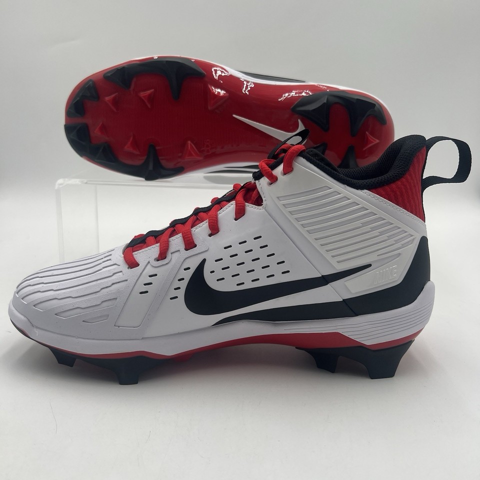 Mens Size 9 Nike Alpha Menace Strong Black White Baseall Cleat II5139 ...