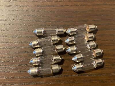 10 New Warm White 12V Festoon Lamp Incandescent Light Bulbs 13v 5W ...