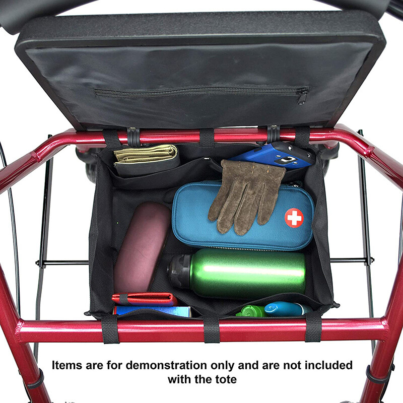 Black Basket Under Seat Rollator Storage Bag Tote for Walker 4 Wheel ...