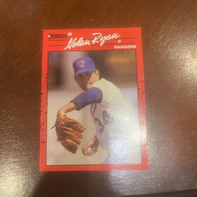 Donruss 1990 Nolan Ryan/Error Card RARE. Texas Rangers #166 Baseball ...