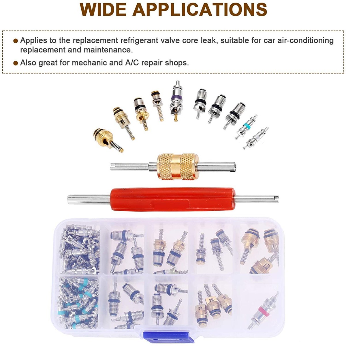 Kit 100 Pezzi Ac Kit 100 Nuclei Valvola A/C + 2 Rimuovi Valent - Per ...