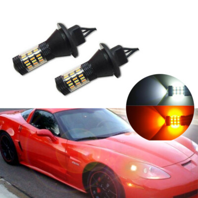 2PCS Switchback LED Parking Turn Signal Lights Blubs For 2005-2013 ...