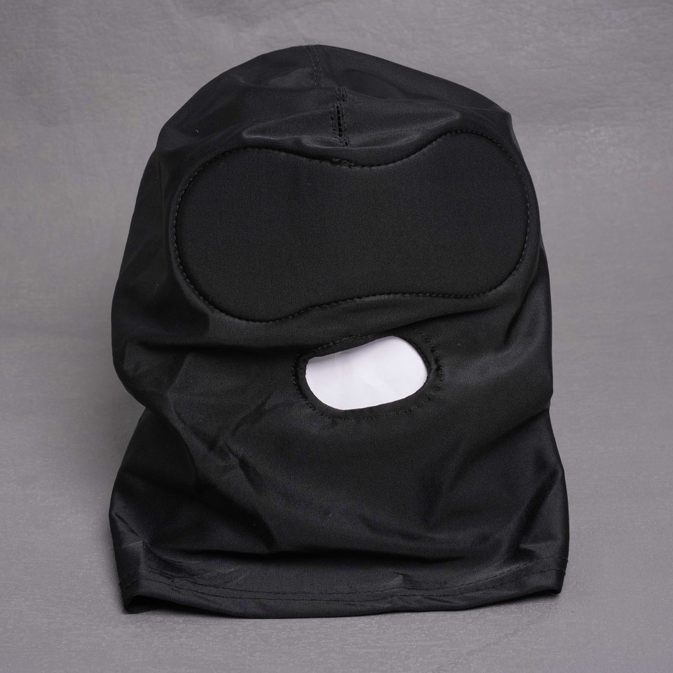 Black Face Mask Elastic Breathable Open Eyes Mouth Spandex Costume Hood ...