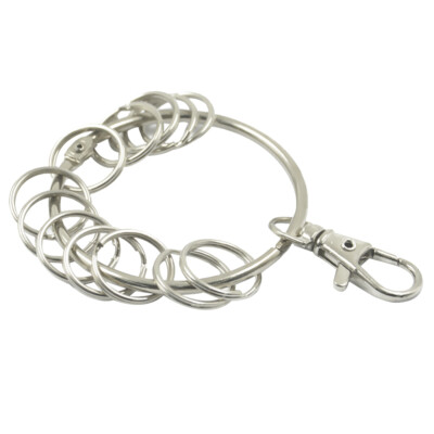 1pc Alloy Key Rings Holder Round Large Retro Keychain Key Holder Silver ...