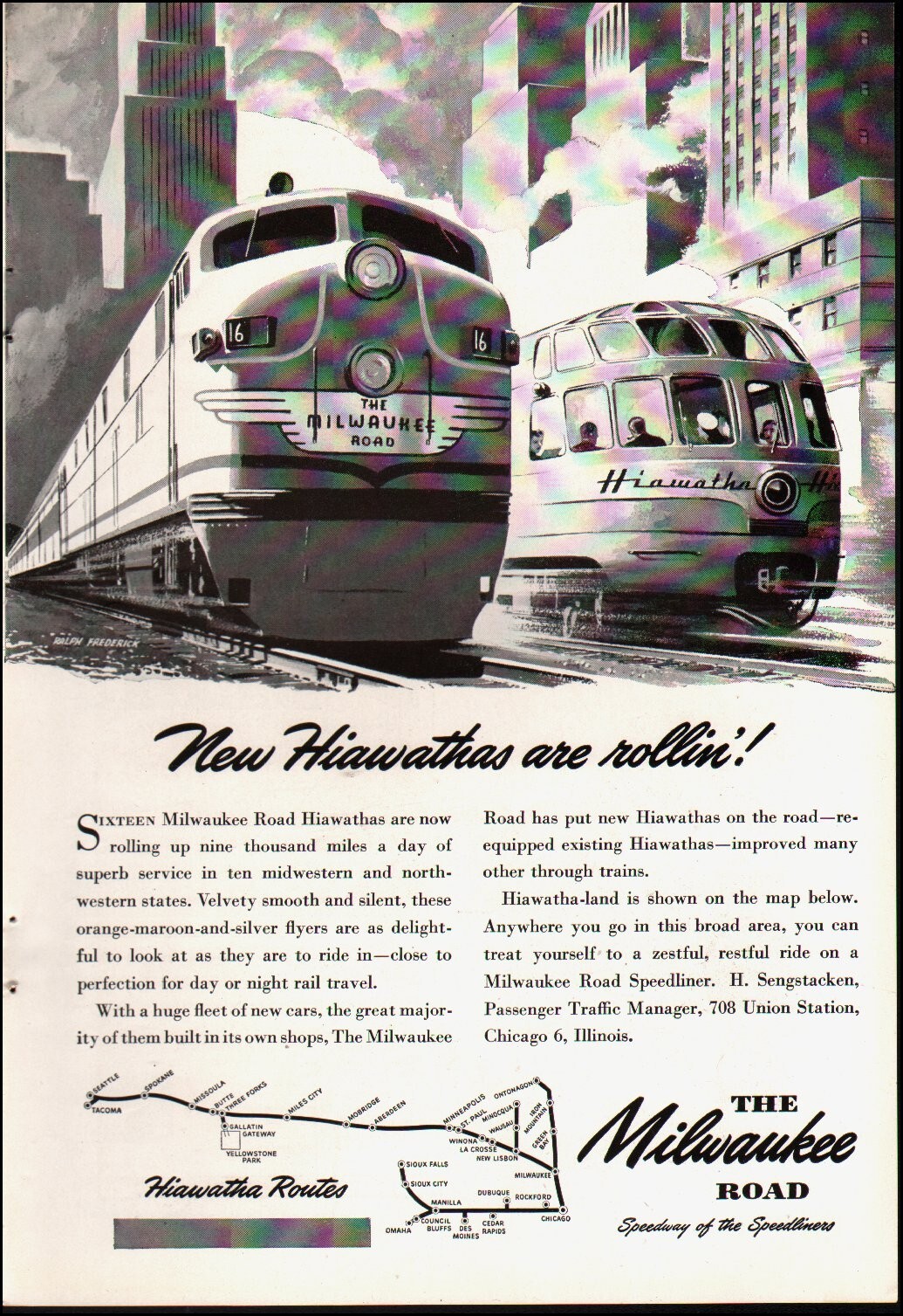 1948 Vintage ad Milwaukee Road Hiawathas retro train The Milwaukee road ...