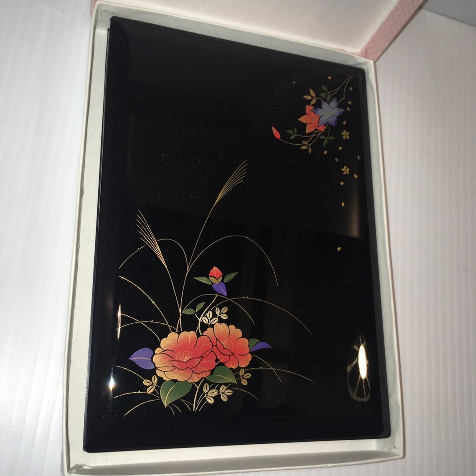 Vintage lacquerware Japanese address book lacquered chrysanthemum ...