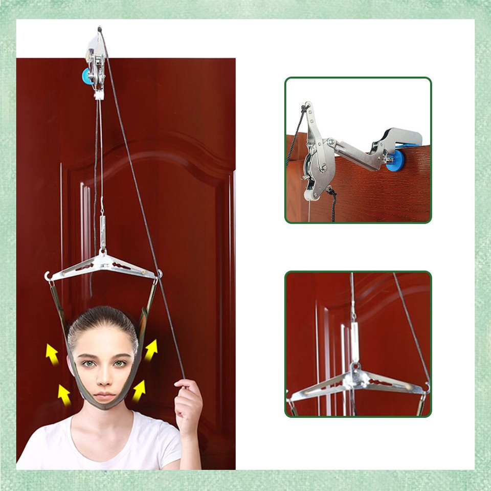 Neck Traction Stretcher Cervical Head Brace Pain Relief Device Home ...