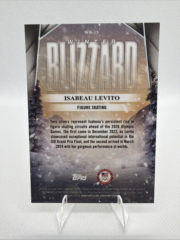 2026 Topps Chrome Olympics Isabeau Levito Winter Blizzard Flag /76 | eBay