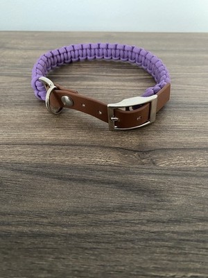 Handmade Purple Dog Collar Small 11” 12” Paracord & Biothane Stainless ...