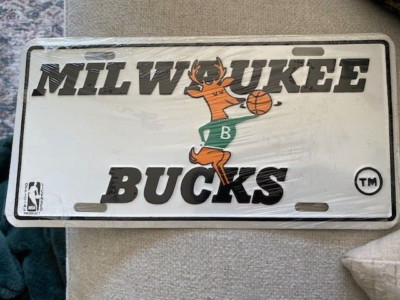 Sealed Milwaukee Bucks '90s Era NBA Tin License Plates 12" x 6" | eBay