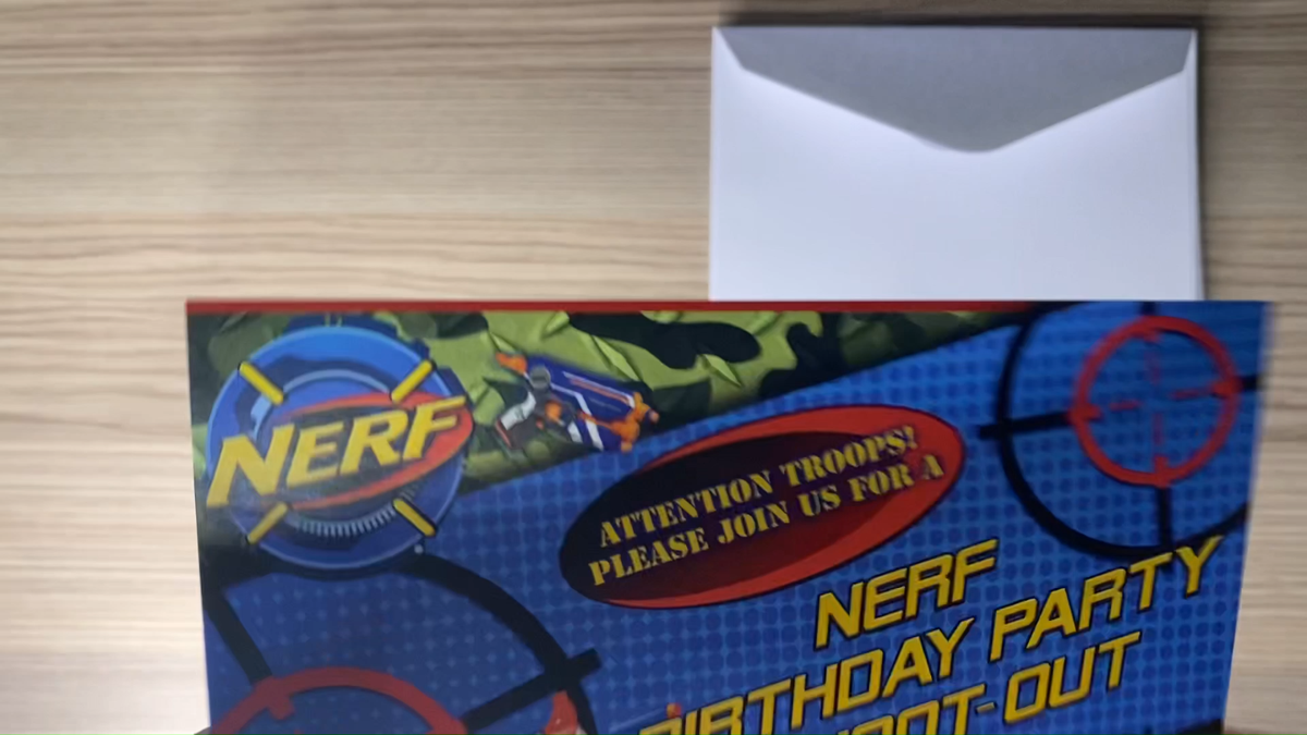 Nerf Gun War Party Invitations