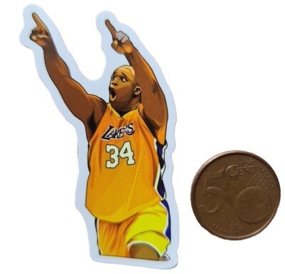 Autocollant Basketball NBA Sticker Shaquille O'Neal PVC Lakers 34 Los ...