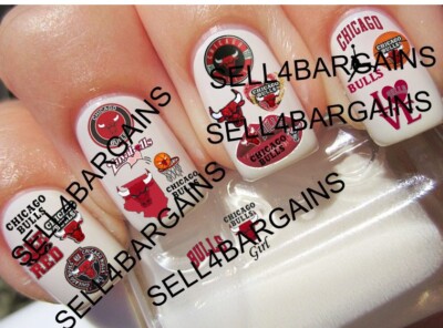 2025 NBA CHICAGO BULLS BASKETBALL TEAM》18 Different Designs》Nail Art ...