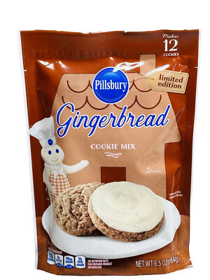 Pillsbury Gingerbread Limited Edition Cookie Mix Makes 12 Cookies.6.5 ...