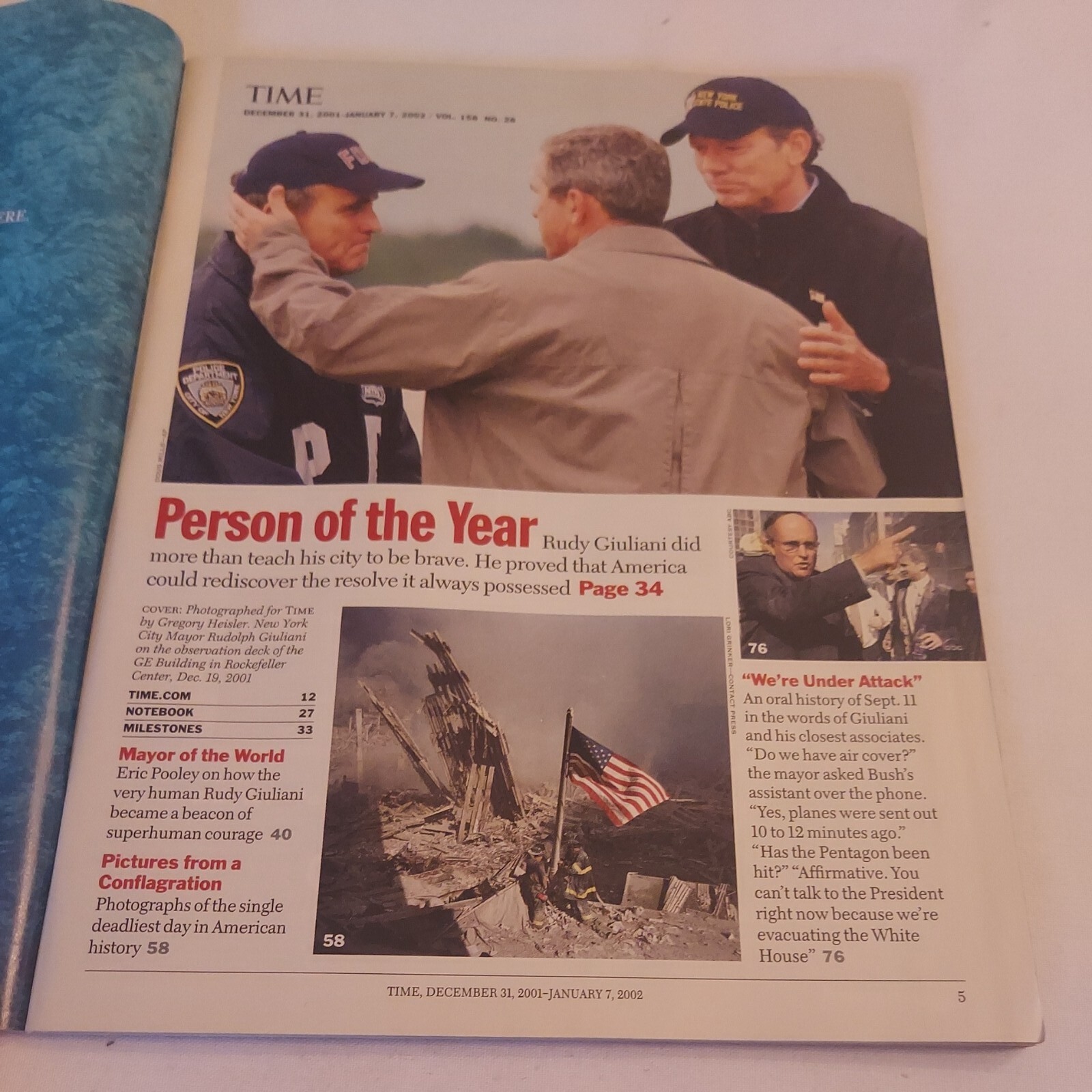 2001 December 31, TIME Magazine, Rudy Giuliani Person Of The Year ...