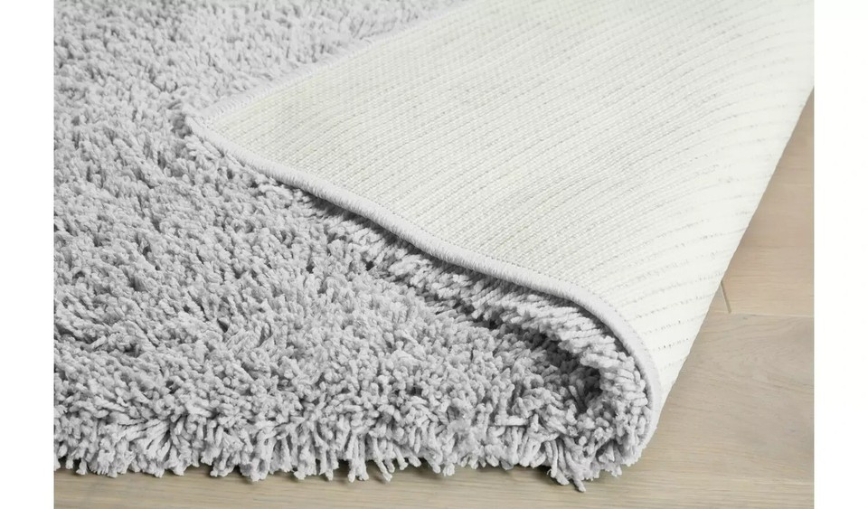 Noodle Shaggy Plain Rug - Grey - 160x230cm | eBay