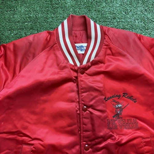 Vintage 80s UNLV Rebels Starter Satin Bomber Jacket Made In USA SZ L ...