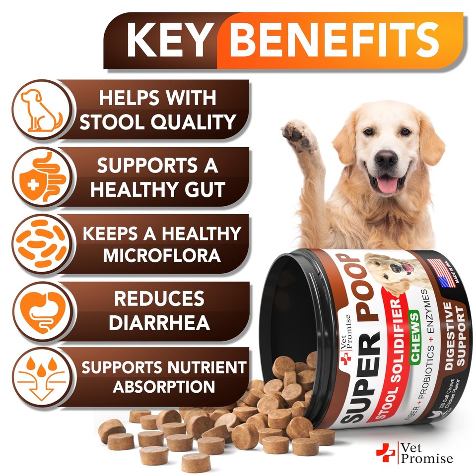 Super Poop Probiotics for Dogs - Dog Stool Softener - Fiber for Dogs ...