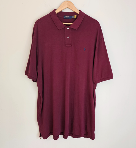 Polo Ralph Lauren Mens XXL Interlock Cotton Polo Shirt Dark Berry Red ...