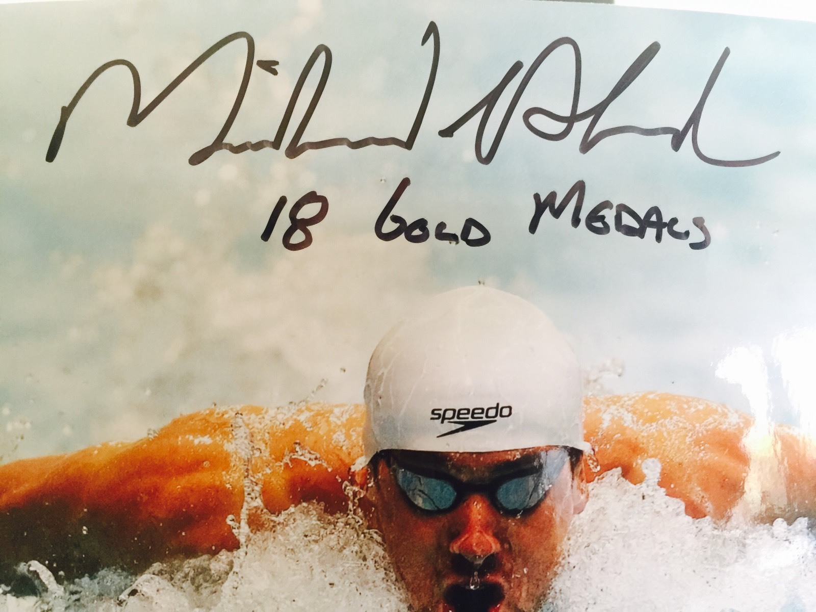 MICHAEL PHELPS Signed Autograph 8x10 Photo Inscribe 18 Gold Medals TRI ...