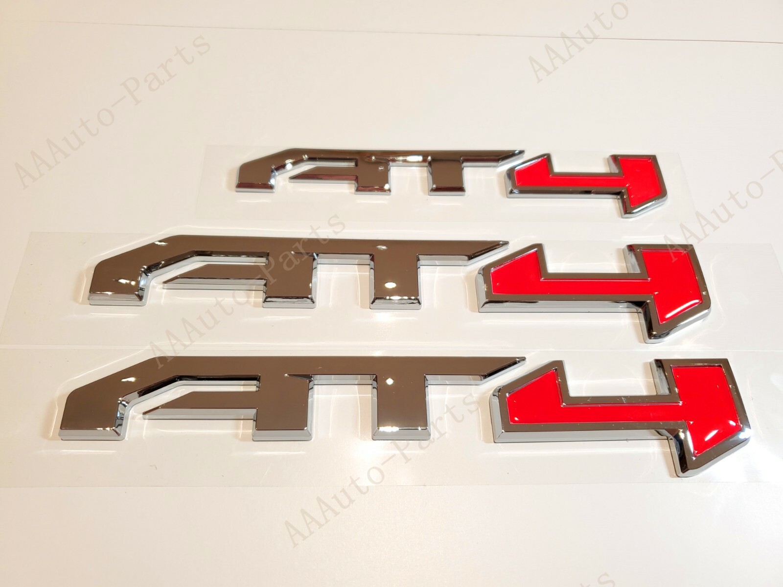 3PCS Set NEW Chrome Red AT4 Emblems Badge Fit GMC Canyon Yukon XL ...
