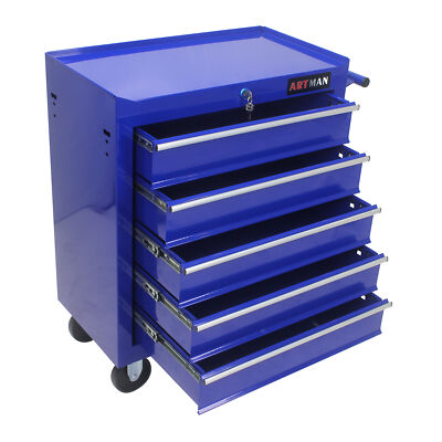 5 Large Drawers Tool Cart on Wheels Rolling Tool Chest Tool Storage ...