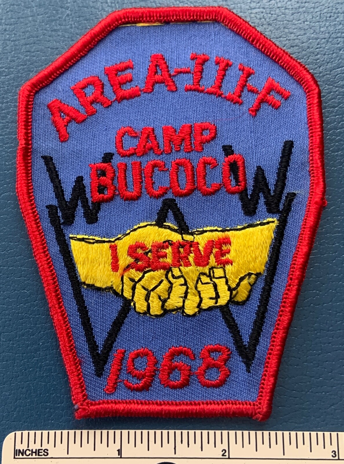 Vintage 1968 OA AREA 3-F Order of the Arrow conclave PATCH Camp Bucoco ...