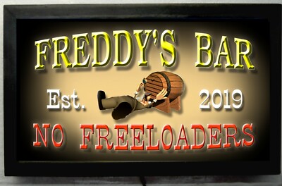 LED LIGHTED NO FREELOADERS CUSTOM BAR SIGN PUB SIGN PERSONALIZED | eBay