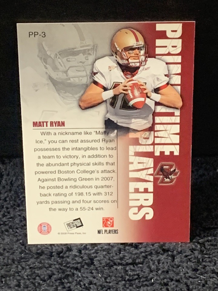 Matt Ryan 2008 Press Pass Prime Time Players Silver Foil Rookie ...