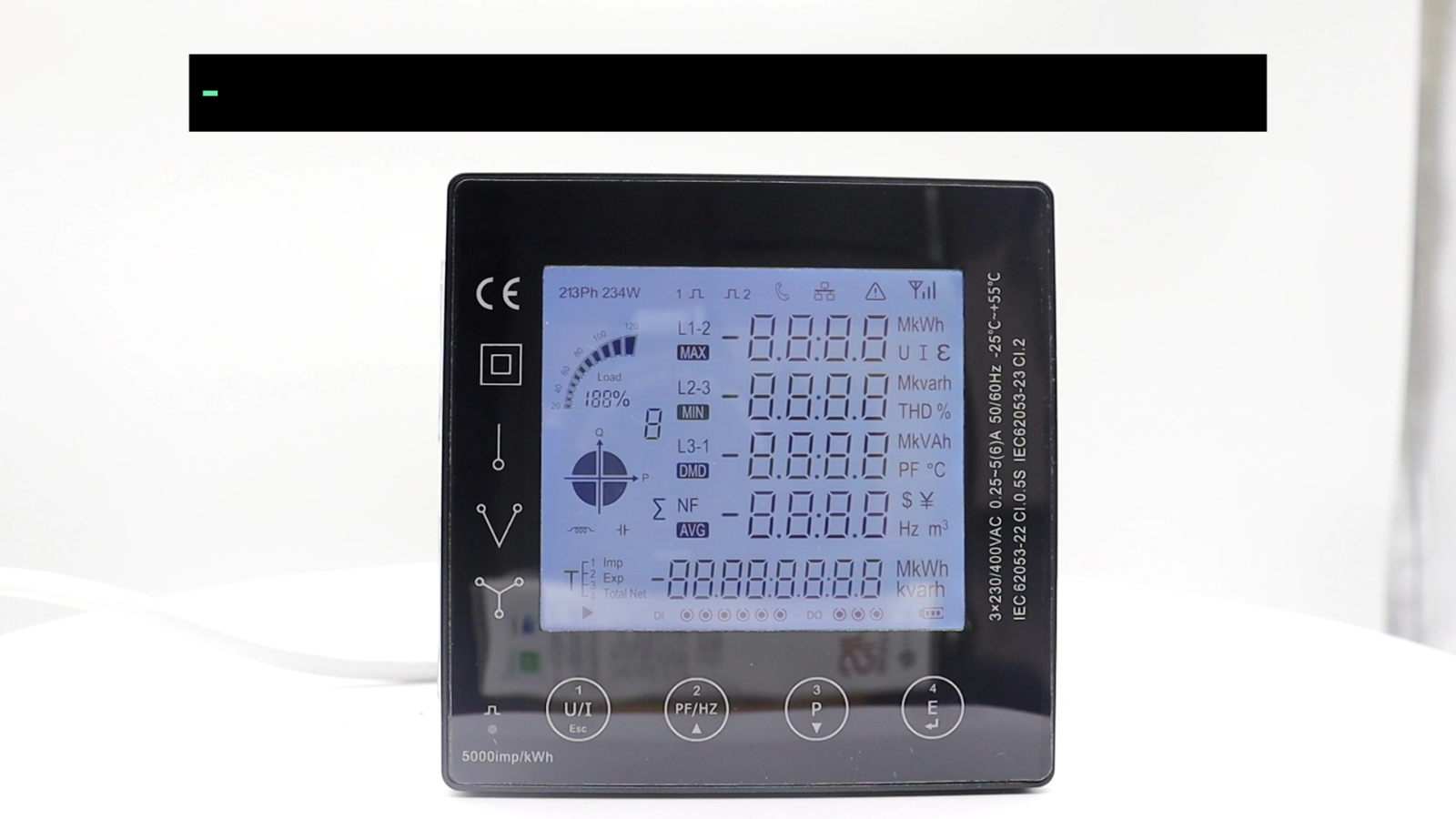 3 Phase Energy Consumption Meter Smart kwh Electric Power Meter 96*96mm ...