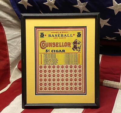Vintage 1930s Counsellor Cigars Baseball Punch Card Game 5 Cent ...