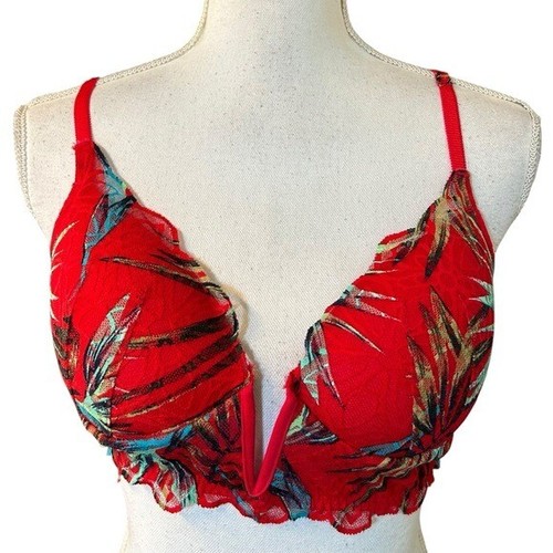 Victoria’s Secret PINK Date Push-Up Racerback Bra Women SZ Medium Red ...