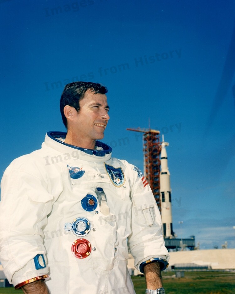 8x10 Print NASA CMP John Young in Front of Apollo 10 Saturn V 1969 ...