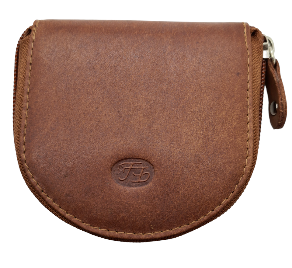 Unisex Real Premium Soft Leather Coin Pouch Zip Around Wallet Purse ...