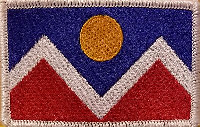 DENVER COLORADO Flag Embroidered Iron-On Patch Emblem White Border | eBay
