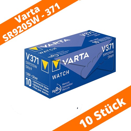 10 x VARTA V 371 Knopfzellen Uhrenbatterie Silberoxid V371 SR69 SR920SW ...