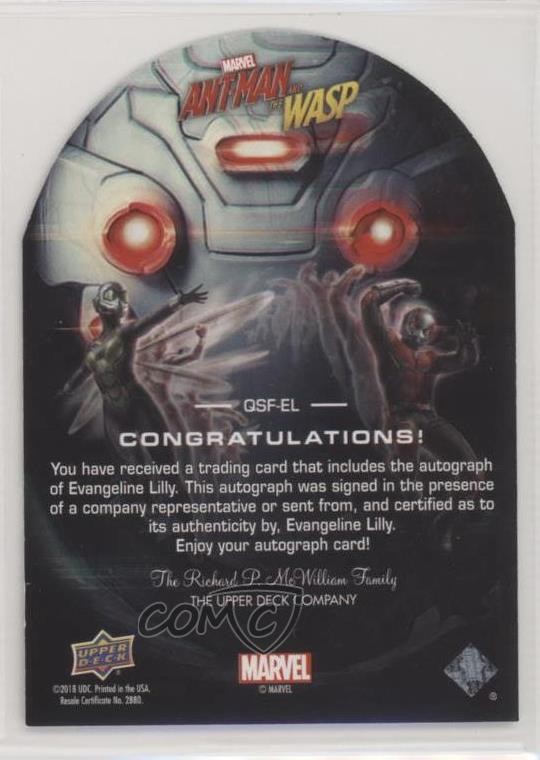 2018 Upper Deck Marvel Ant-Man & The Wasp Full Body Evangeline Lilly ...