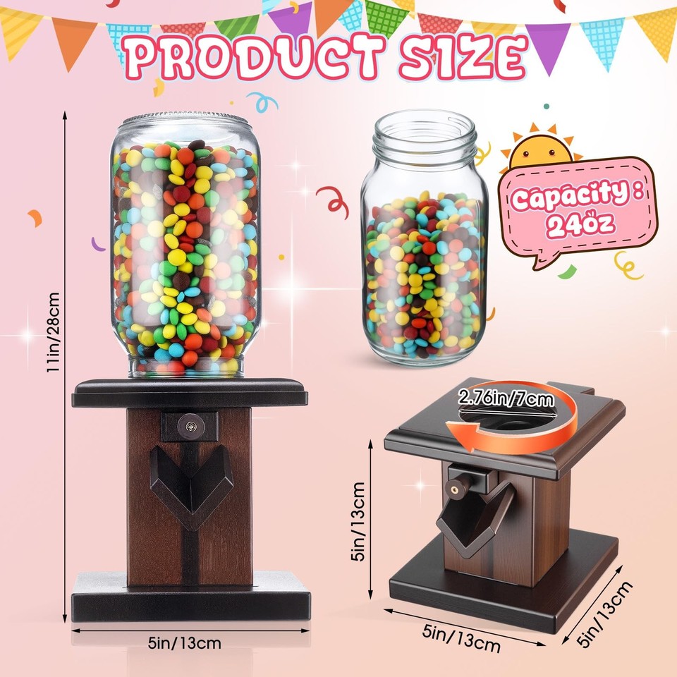 1 Pcs Wooden Candy Dispenser Wood Storage Containers for Gummy ...