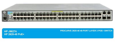 HP J9627A PROCURVE 2620-48 48-PORT LAYER 3 POE+ SWITCH 2620-48 PoE+ ...