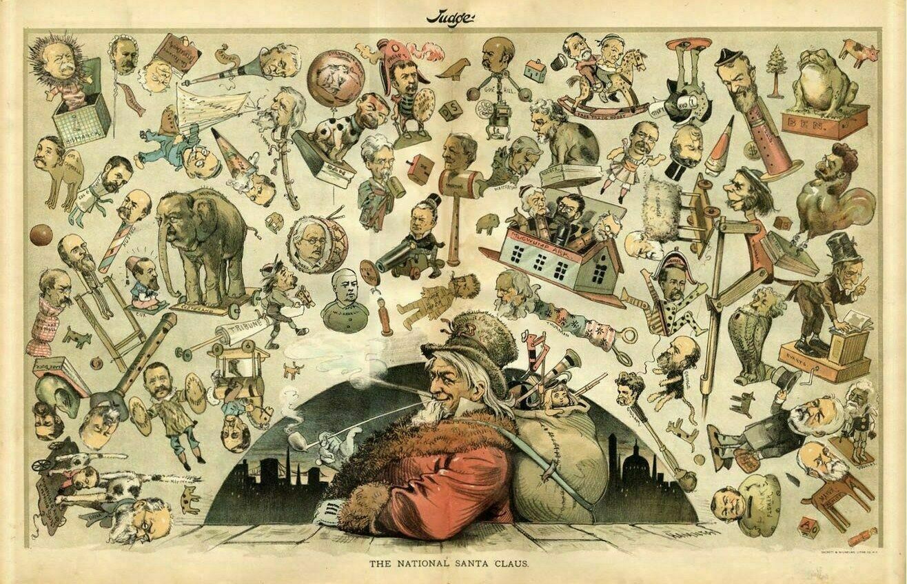 THE NATIONAL SANTA CLAUS UNCLE SAM WITH BAG OF TOYS AND SMOKING HIS ...