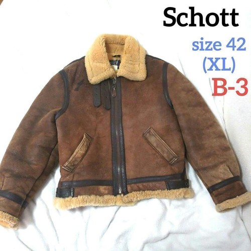 Schott Type B3 B-3 Flight Mouton Leather Jacket Size 42 Made in USA ...