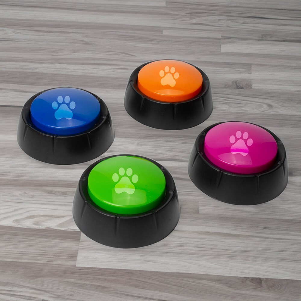 4 Recordable Dog Buttons Talking Button Set for Communication Pet ...