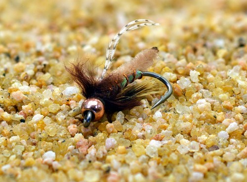 6 Ct - Tan Fox Poopah Nymph Fishing Flies - Mustad Signature Fly Hooks ...