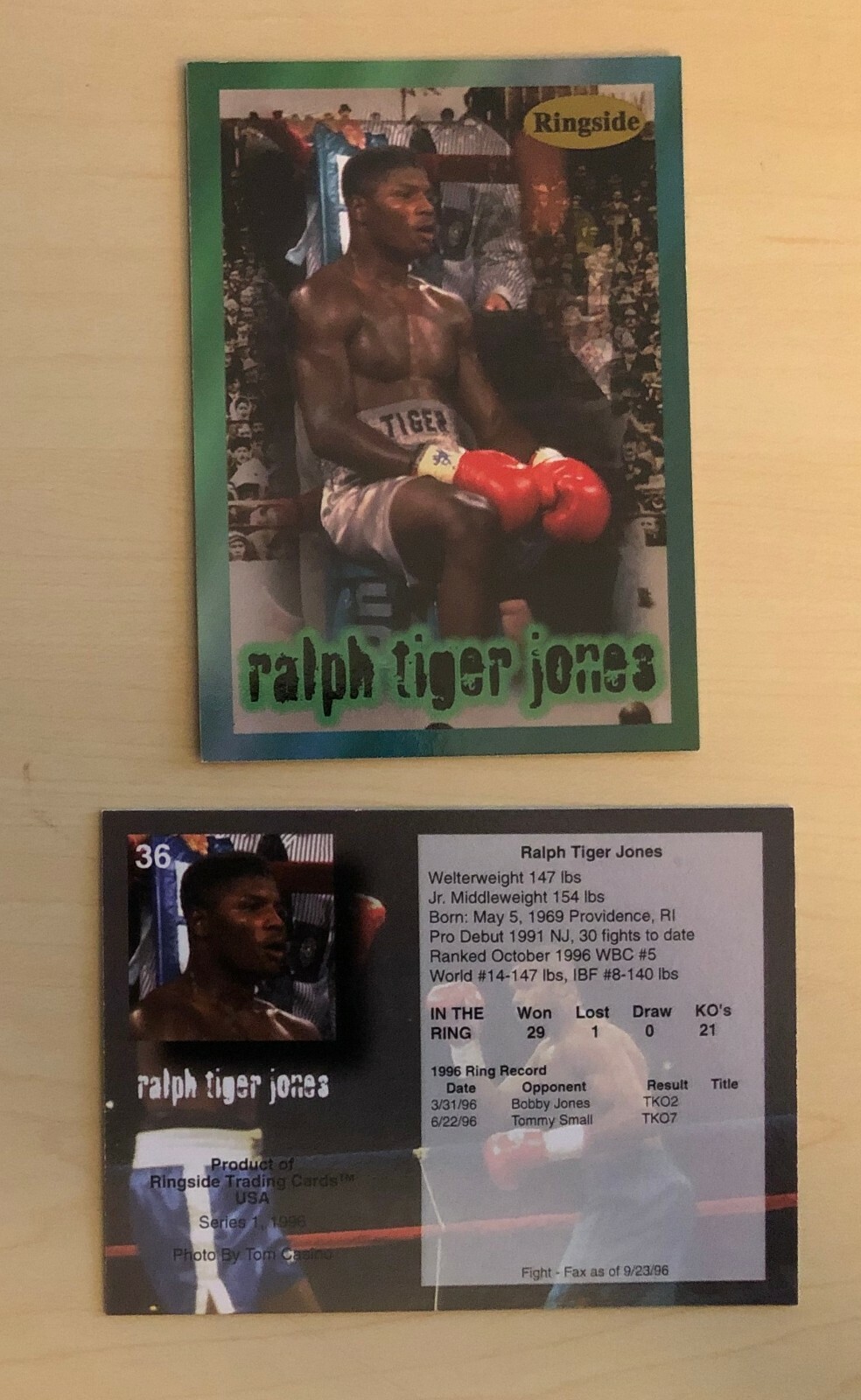 1996 Ringside Boxing Card #36 Ralph Jones | eBay