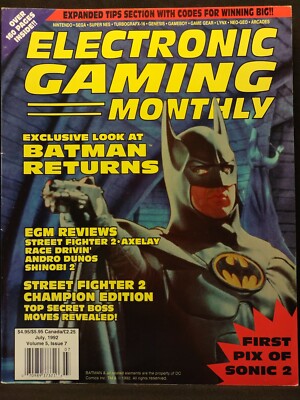 Electronic Gaming Monthly EGM Vintage Magazine July 1992 Batman Returns ...