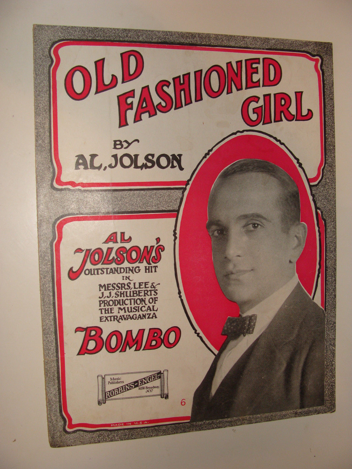 Old Fashioned Girl Al Jolson in Bombo 1922 | eBay