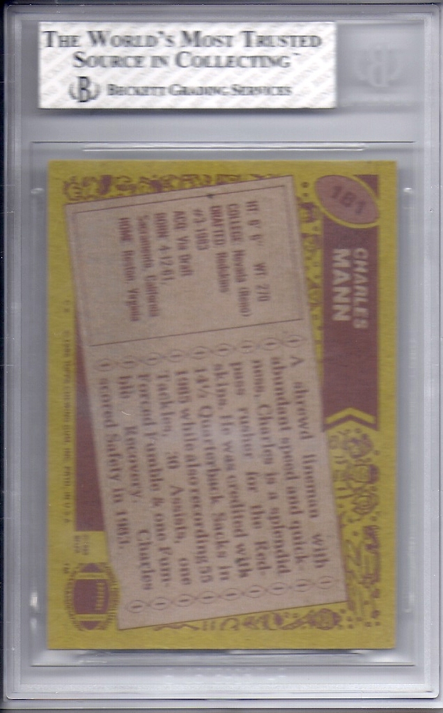 1986 Topps - C* on Copyright Line #181 Charles Mann (RC) for sale ...