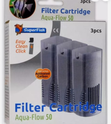 Superfish Filter Cartridge Aqua-Flow 50 Activated Carbon for Fish Tank ...