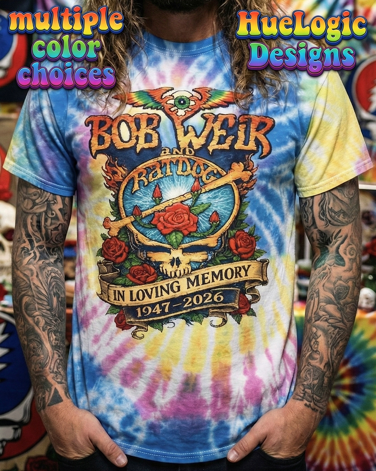 Bob Weir RatDog Grateful Dead RIP Memorial Tie Dye Shirt 1947–2026 ...