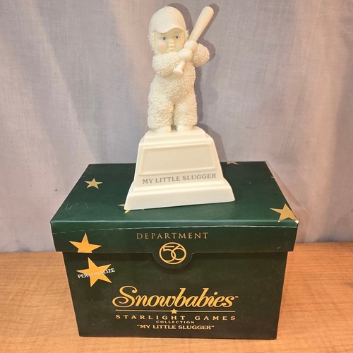 Department 56 Snowbabies MY LITTLE SLUGGER baseball 2003 Personalize It ...